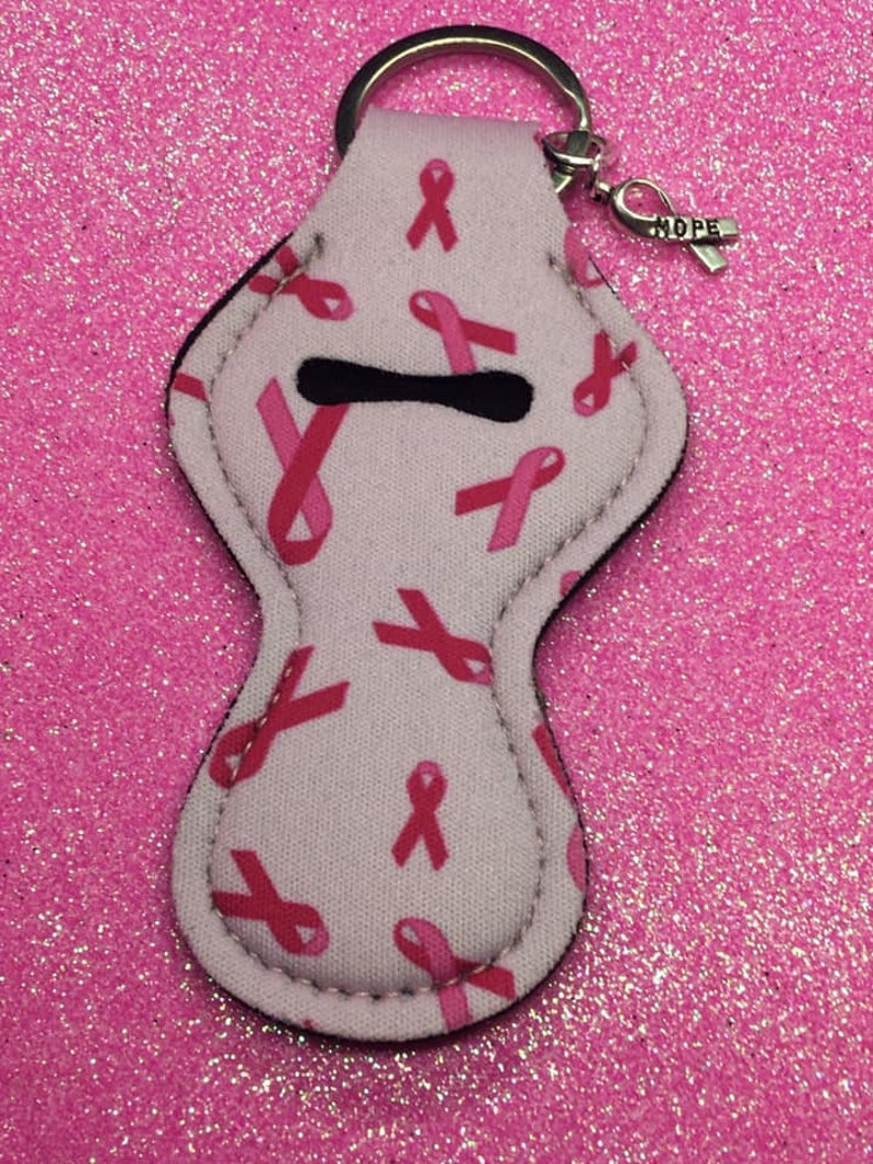 Breast Cancer Holder Keychain Free Charm Cancer Chapstick - Etsy