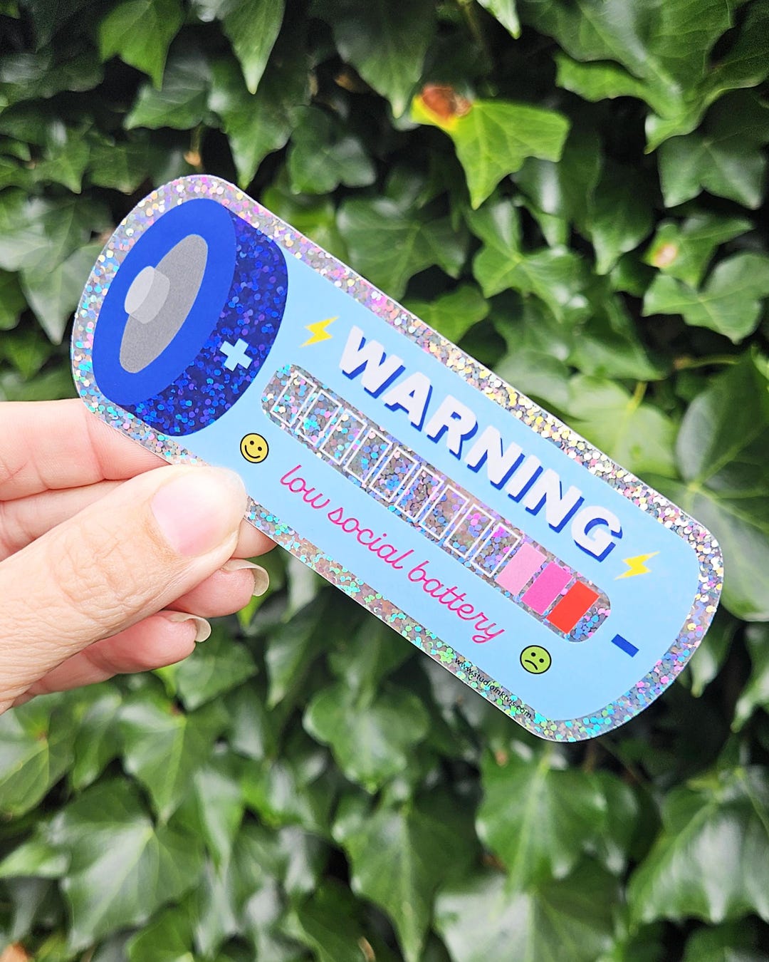 Glitter Sticker Low Social Battery - Etsy