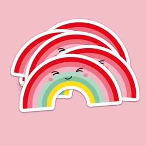 Rainbow Kawaii Car Vinyl Decal Sticker With Text Follow Your Rainbow ...