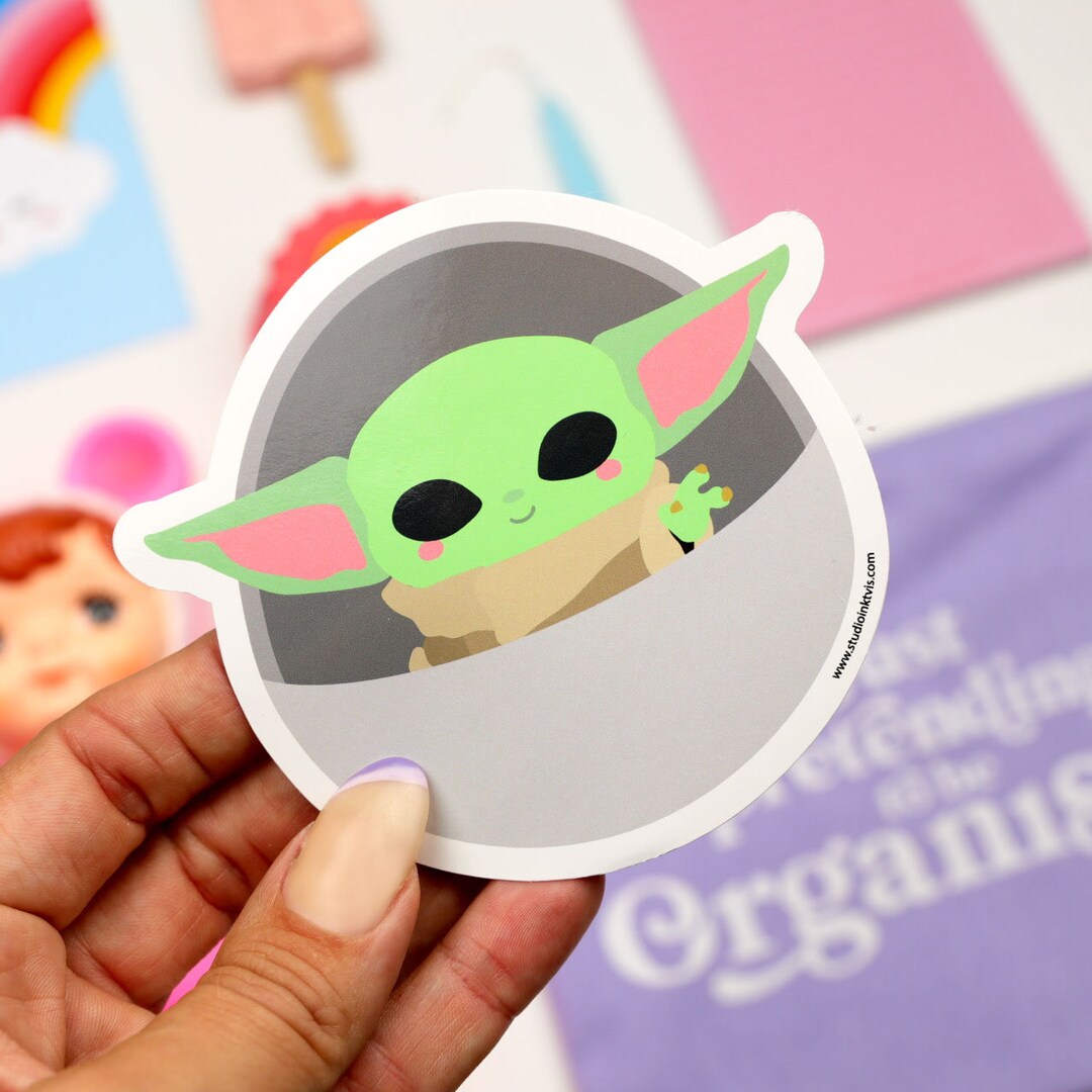 Vinyl Sticker Baby Yoda Grogu Star Wars is a Kawaii Cute Character From ...