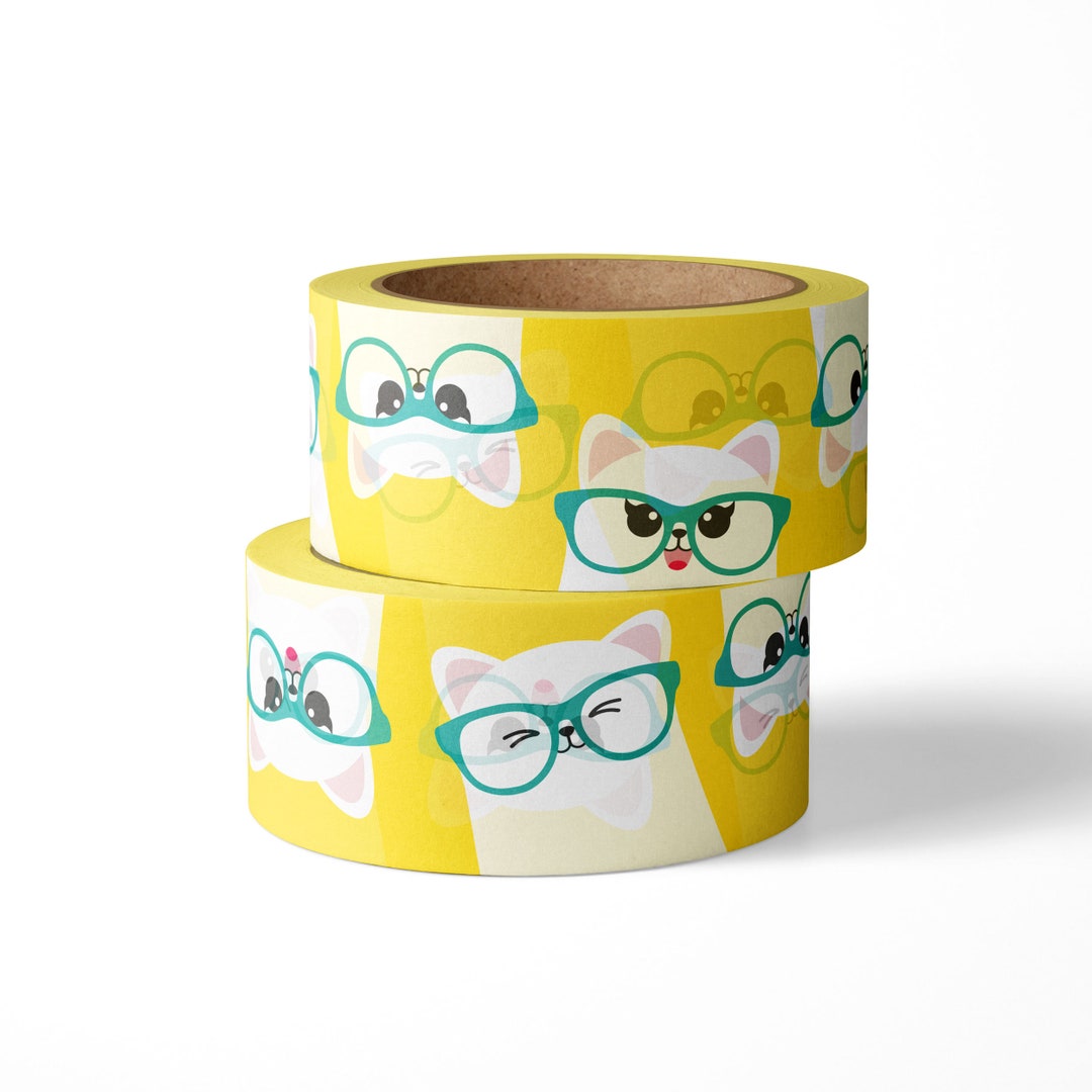 Cat Washi Tapes Masking Tape, Cat Face White Cats Kitten Decorative ...
