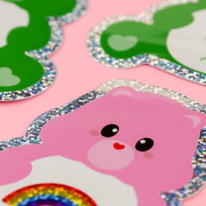 Glitter Care Bear Rainbow Car Decal Sticker. Lovely Care Bear Gift or ...