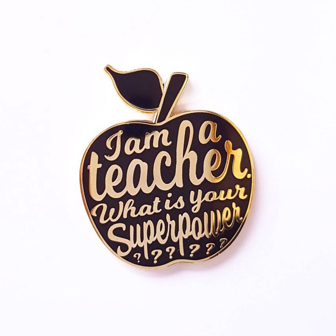 Gift Teacher Enamel Pin Black Apple Gift Idea. Great as Appreciation ...