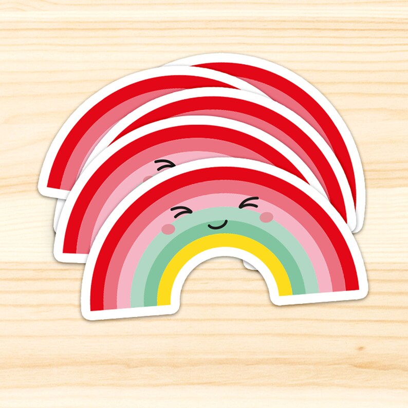 Rainbow Kawaii Car Vinyl Decal Sticker With Text Follow Your - Etsy