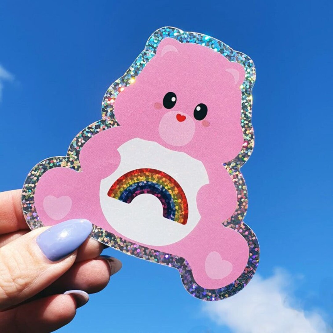 Glitter Care Bear Rainbow Car Decal Sticker. Lovely Care Bear Gift or ...