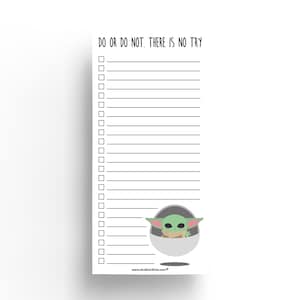 Star Wars to Do List Notepad Baby Yoda Desk Planner to Do List Looks ...