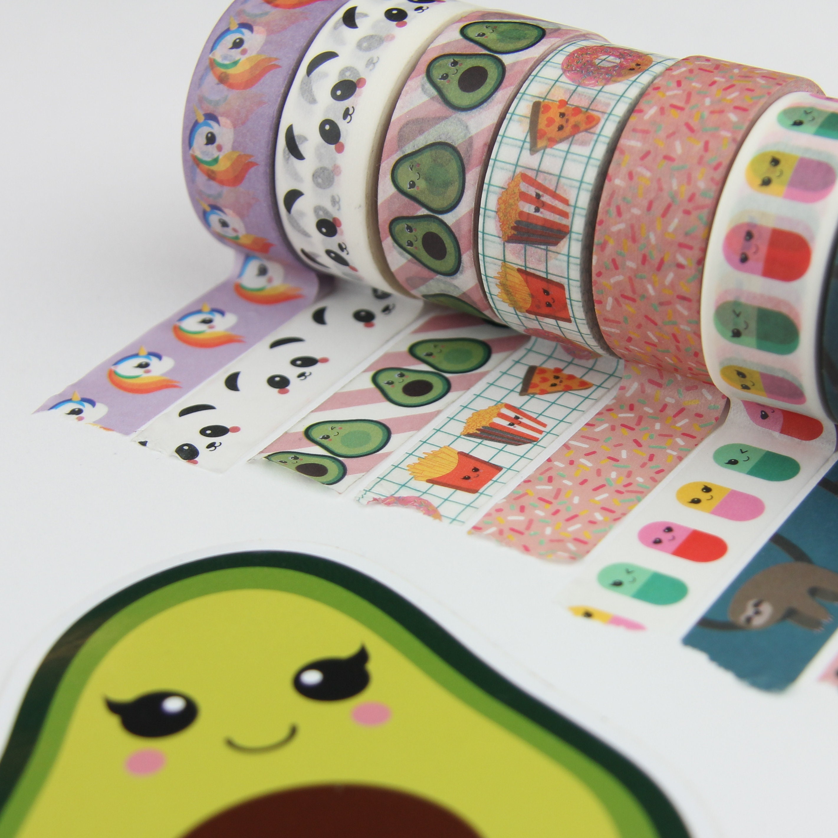 Cat Washi Tapes Masking Tape Cat Face White Cats Kitten - Etsy