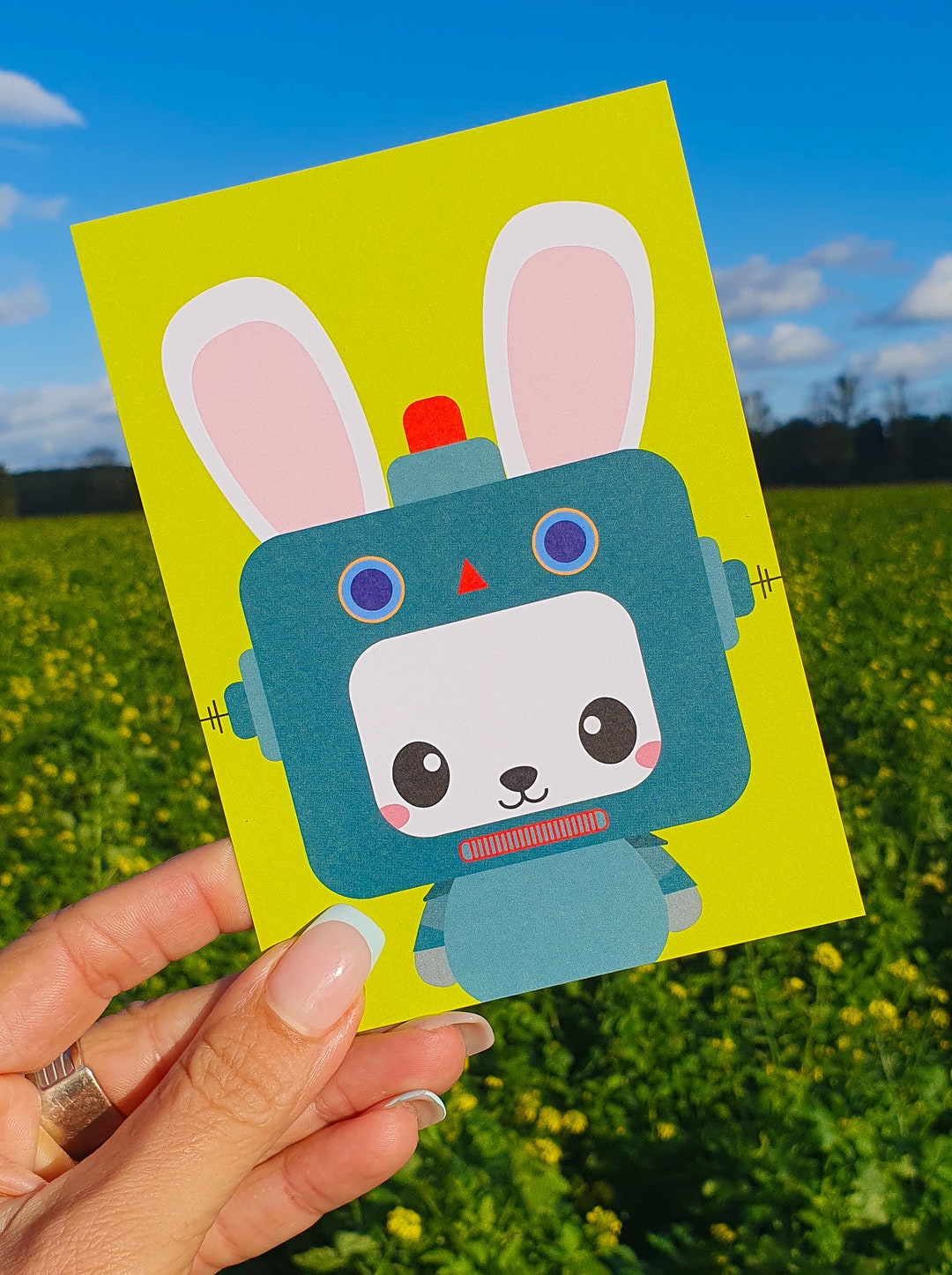 Cute Robot Bunny Greeting Card - Cute Rabbit - You Are Nice - Love Card ...