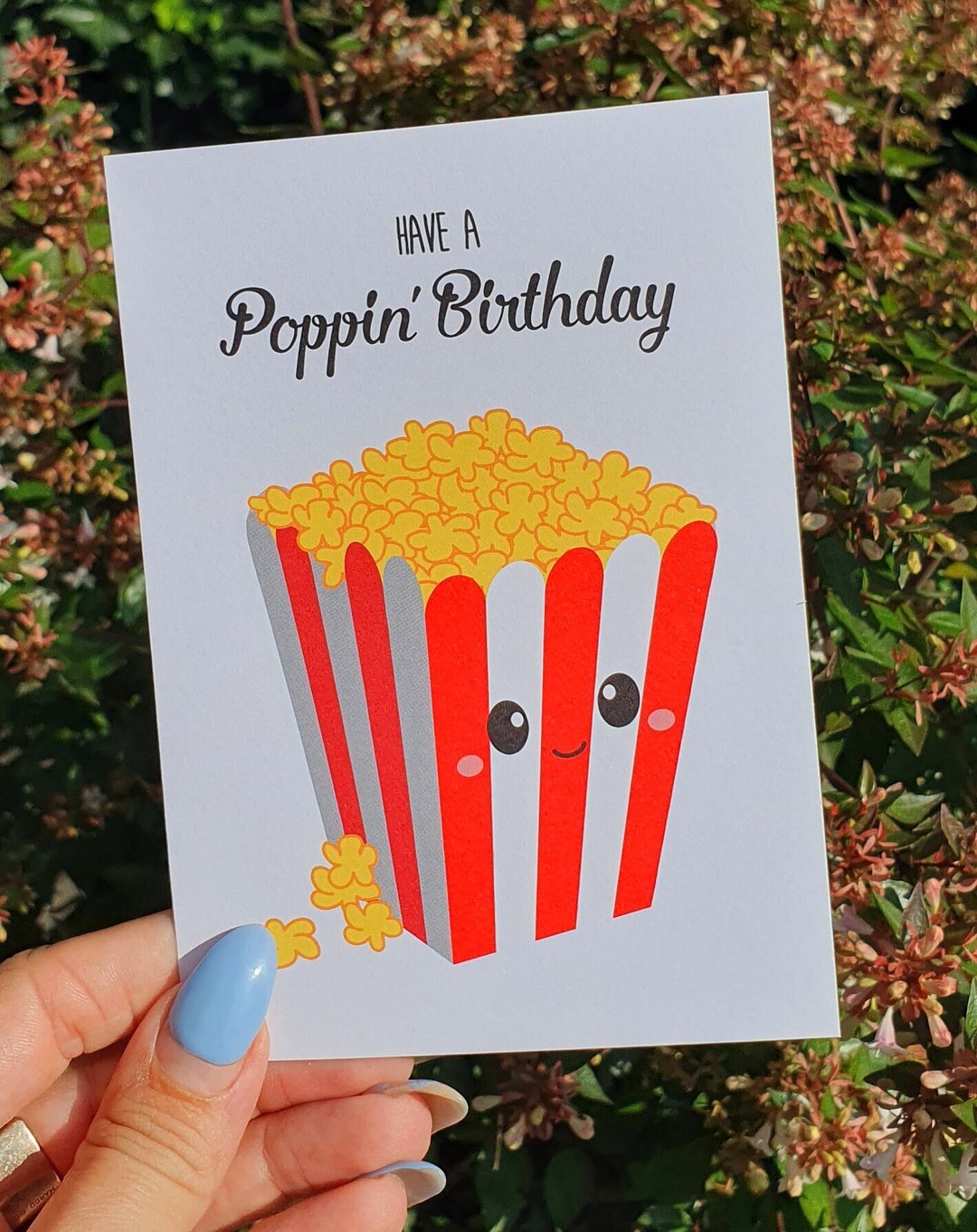 Popcorn Happy Birthday Card Have A Poppin' Birthday, Very Cute Kawaii ...