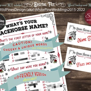 Kentucky Derby Name Game, Derby Name Tags, Kentucky Derby Party Game ...