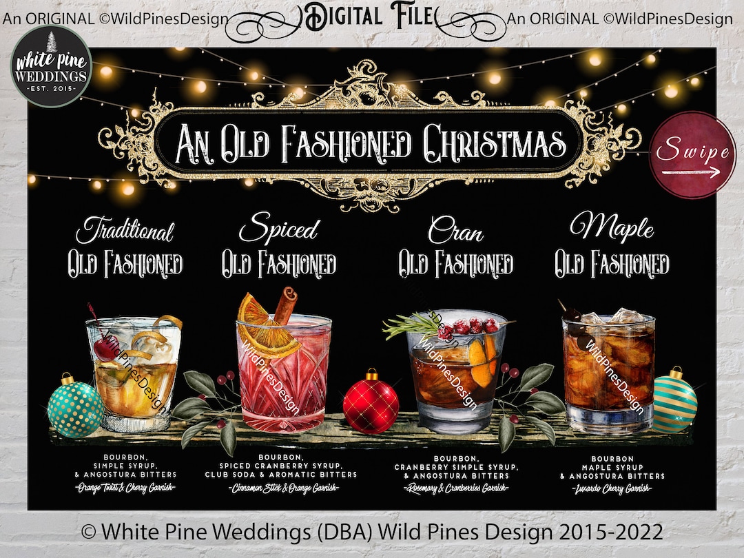 Christmas Bar Menu Printable, Christmas Cocktails, Winter Drinks ...