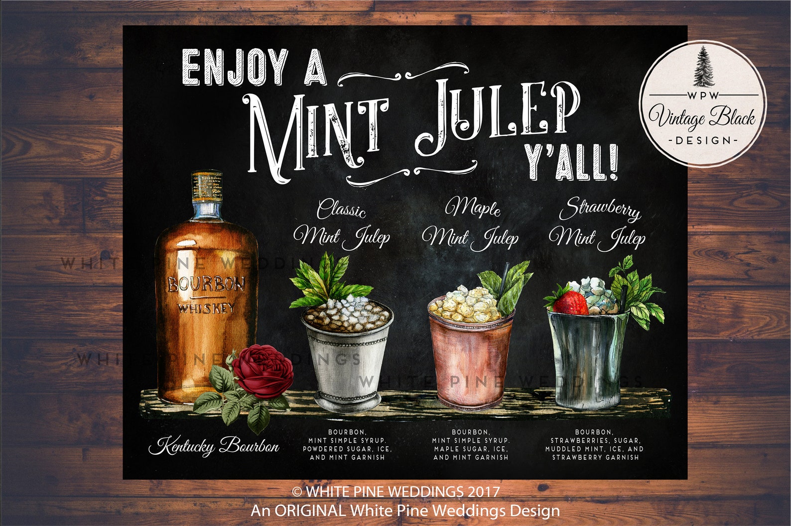 Mint Julep Drink Sign Kentucky Derby Drink Sign Mint Julep - Etsy