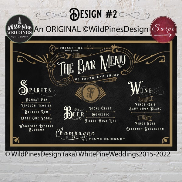 Prohibition Drink Menu - Etsy