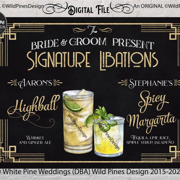 Prohibition Drink Menu - Etsy