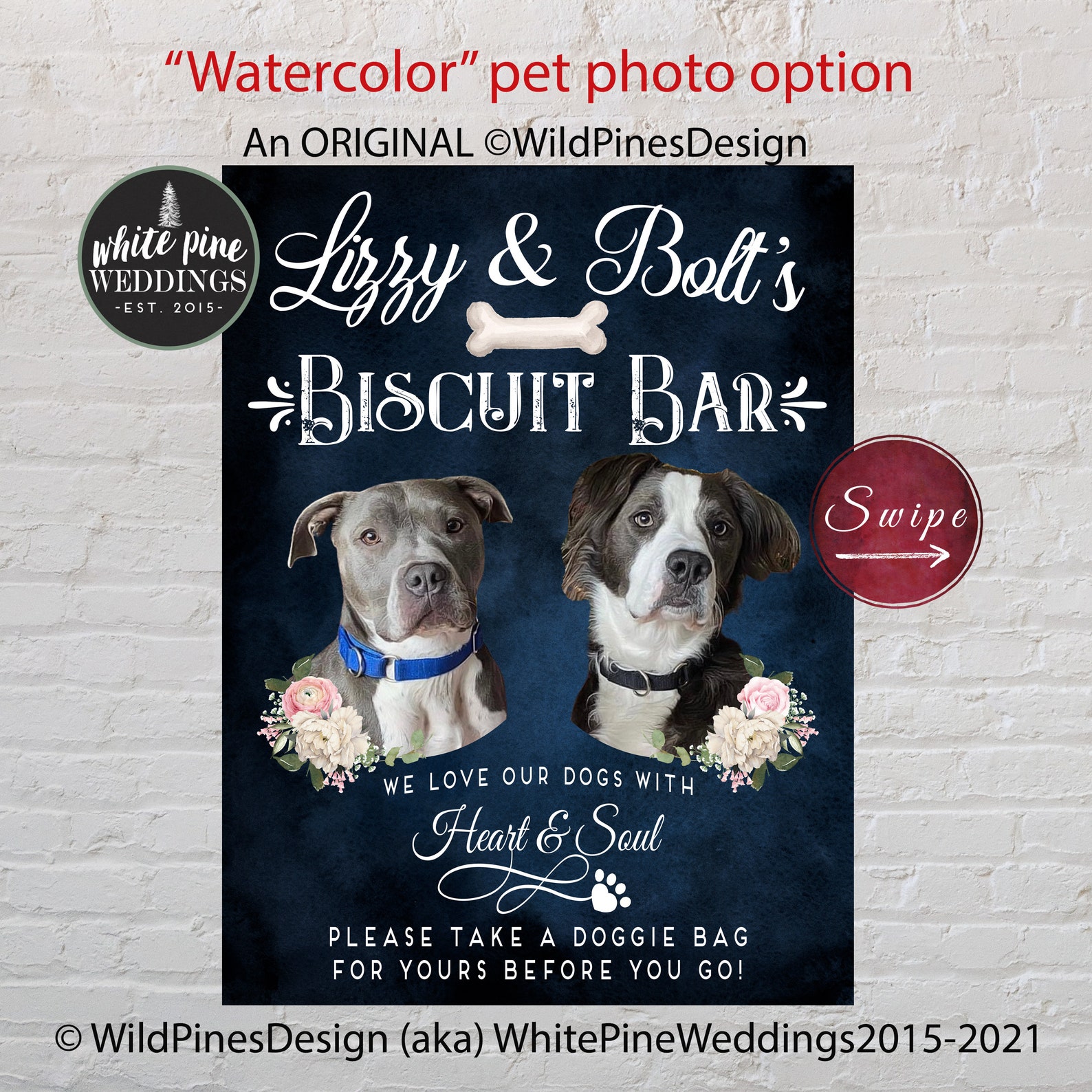 Dog Treats Sign Printable Dog Favors Sign Dog Biscuit Bar | Etsy