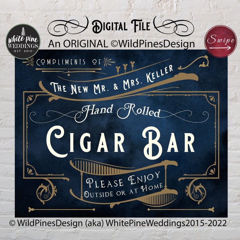Cigar Bar Printable Sign Cigar and Whiskey Bar Art Deco - Etsy