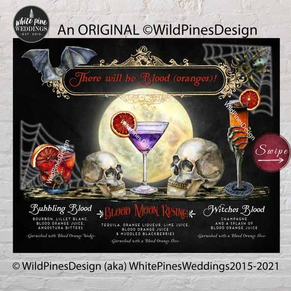 Halloween Drink Sign Printable Halloween Cocktail Drinks - Etsy