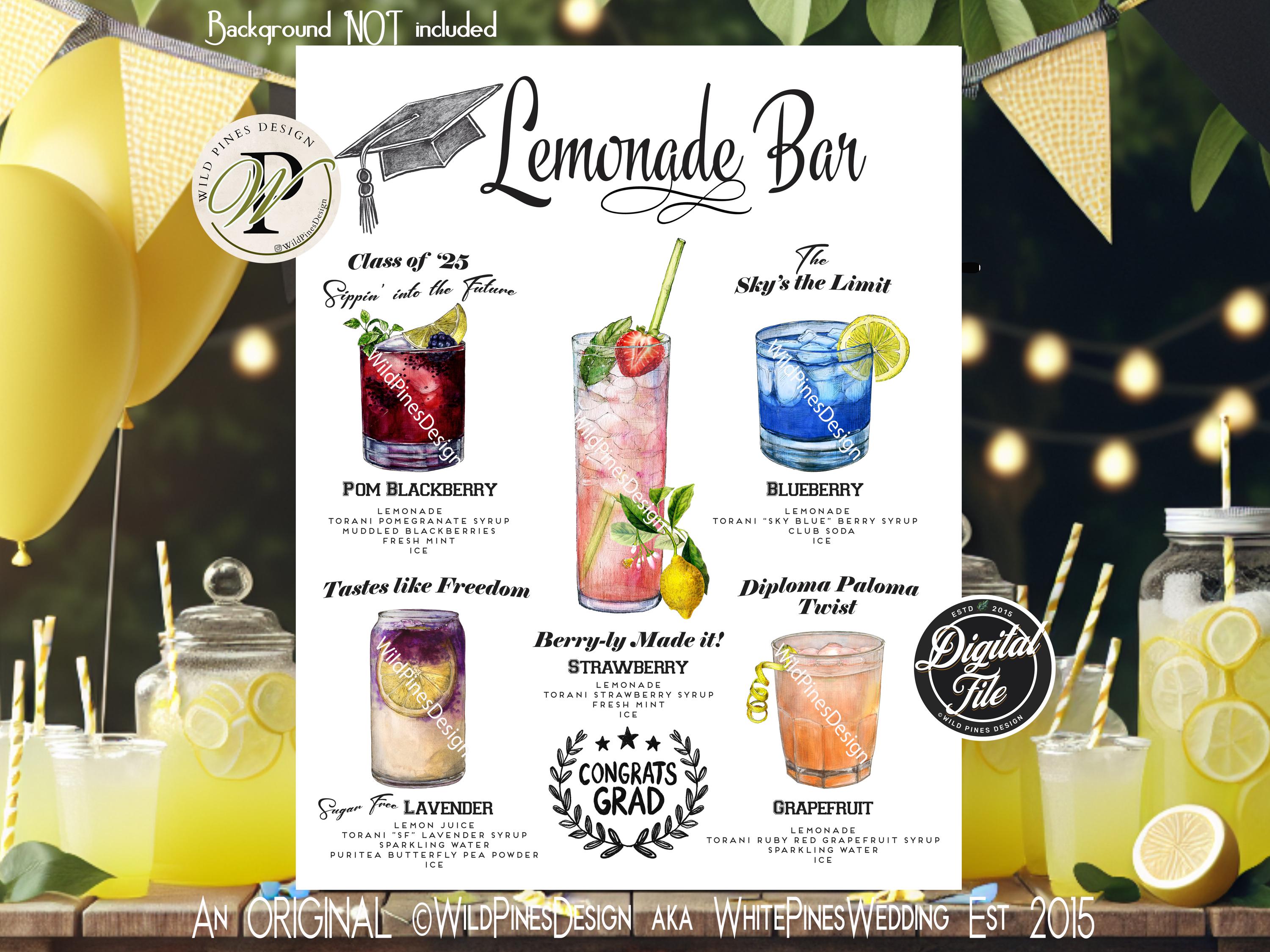 Graduation Lemonade Bar Sign, Graduation Party Decor, Lemonade Drink ...