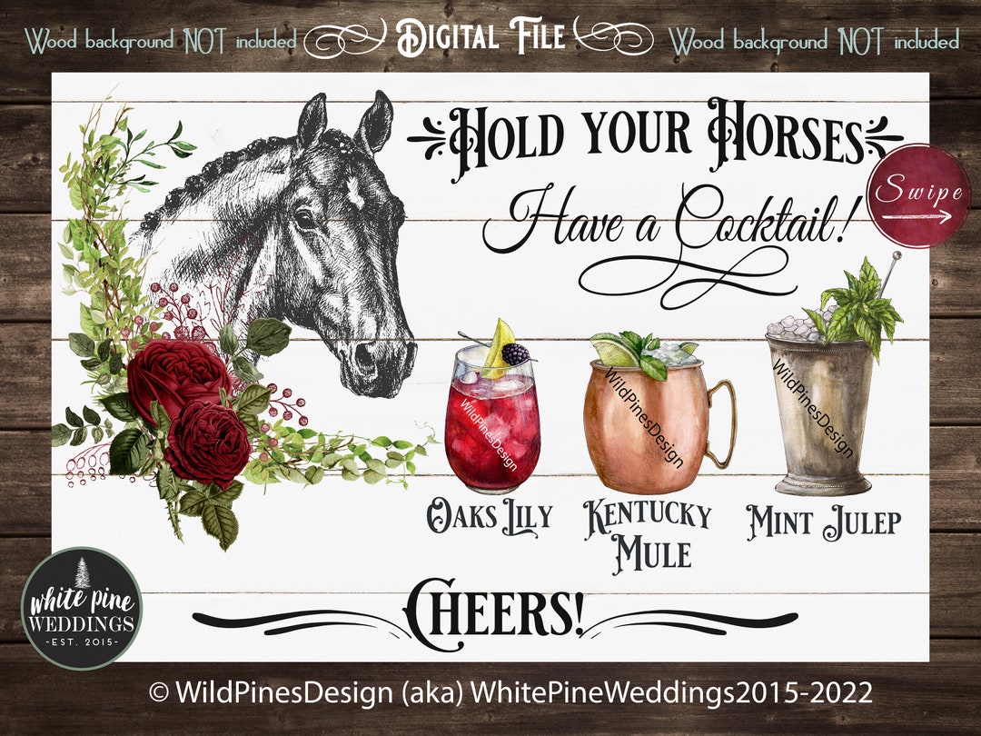 Kentucky Derby Signature Drink Sign, Derby Bar Menu, Derby Cocktails ...