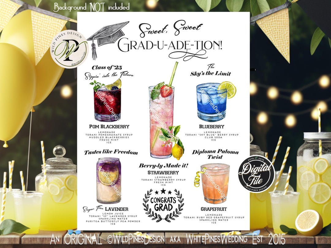 Graduation Lemonade Bar Sign, Graduation Party Decor, Lemonade Drink ...