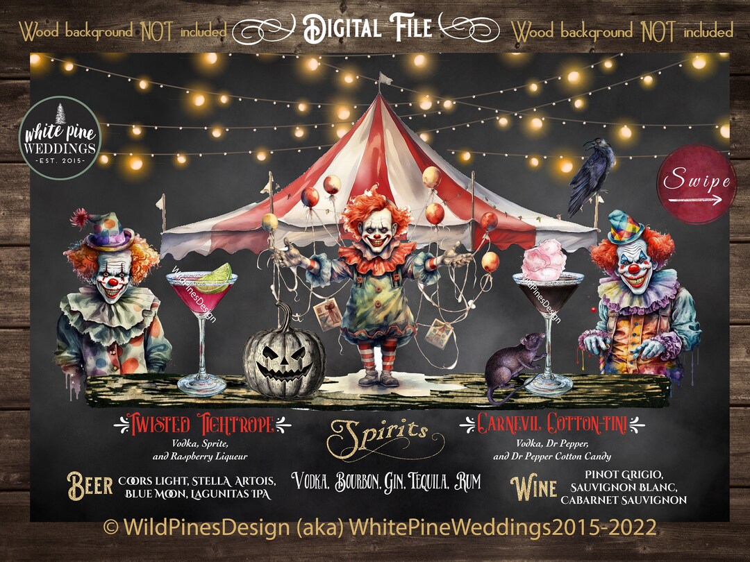 Halloween Drink Sign Printable, Spooky Carnival Halloween, Halloween ...