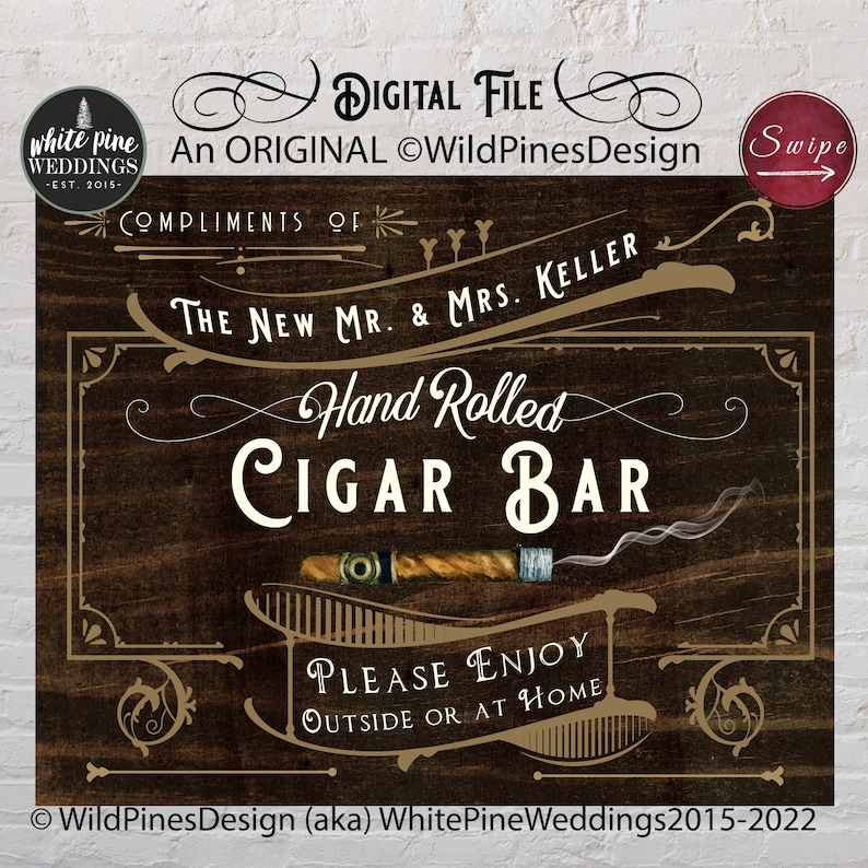 Cigar Bar Printable Sign Cigar and Whiskey Bar Art Deco - Etsy