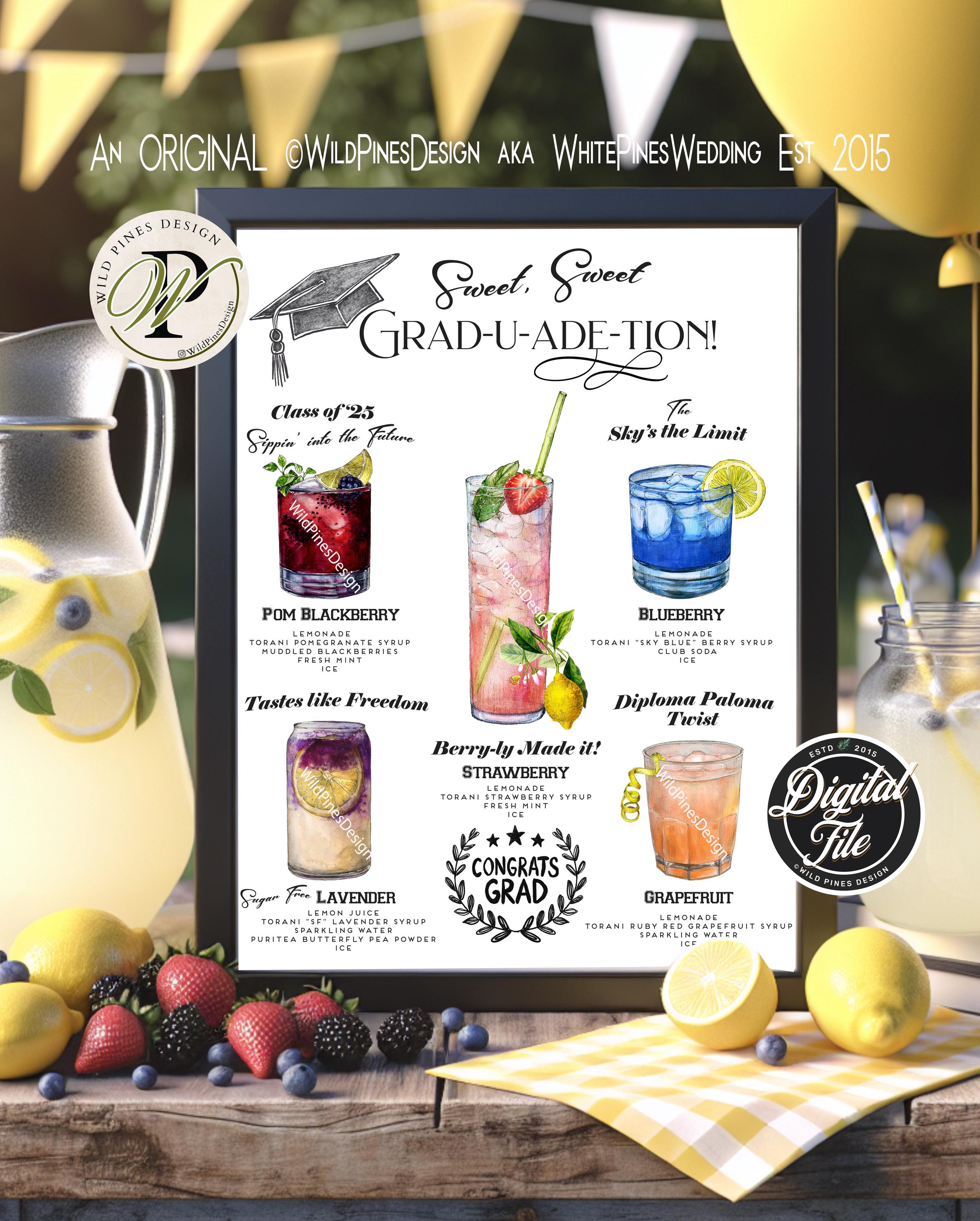 Graduation Lemonade Bar Sign, Graduation Party Decor, Lemonade Drink ...