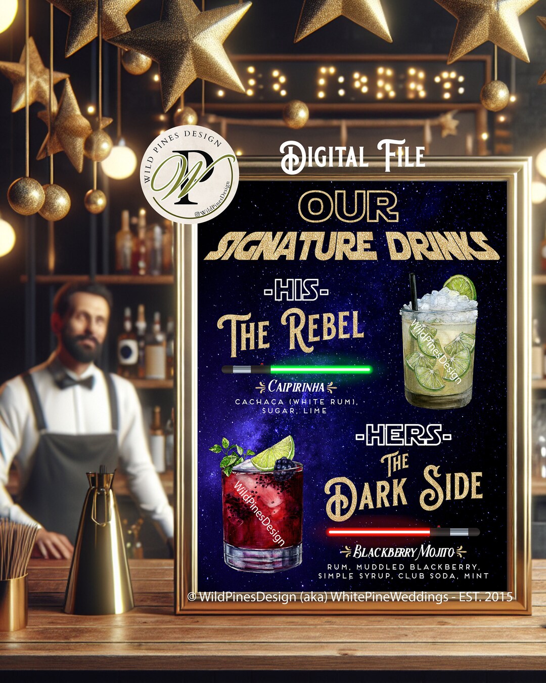 Signature Drink Sign, Star Galaxy Wedding, Signature Cocktails, His ...