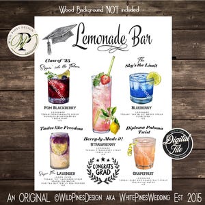 Graduation Lemonade Bar Sign, Graduation Party Decor, Lemonade Drink ...
