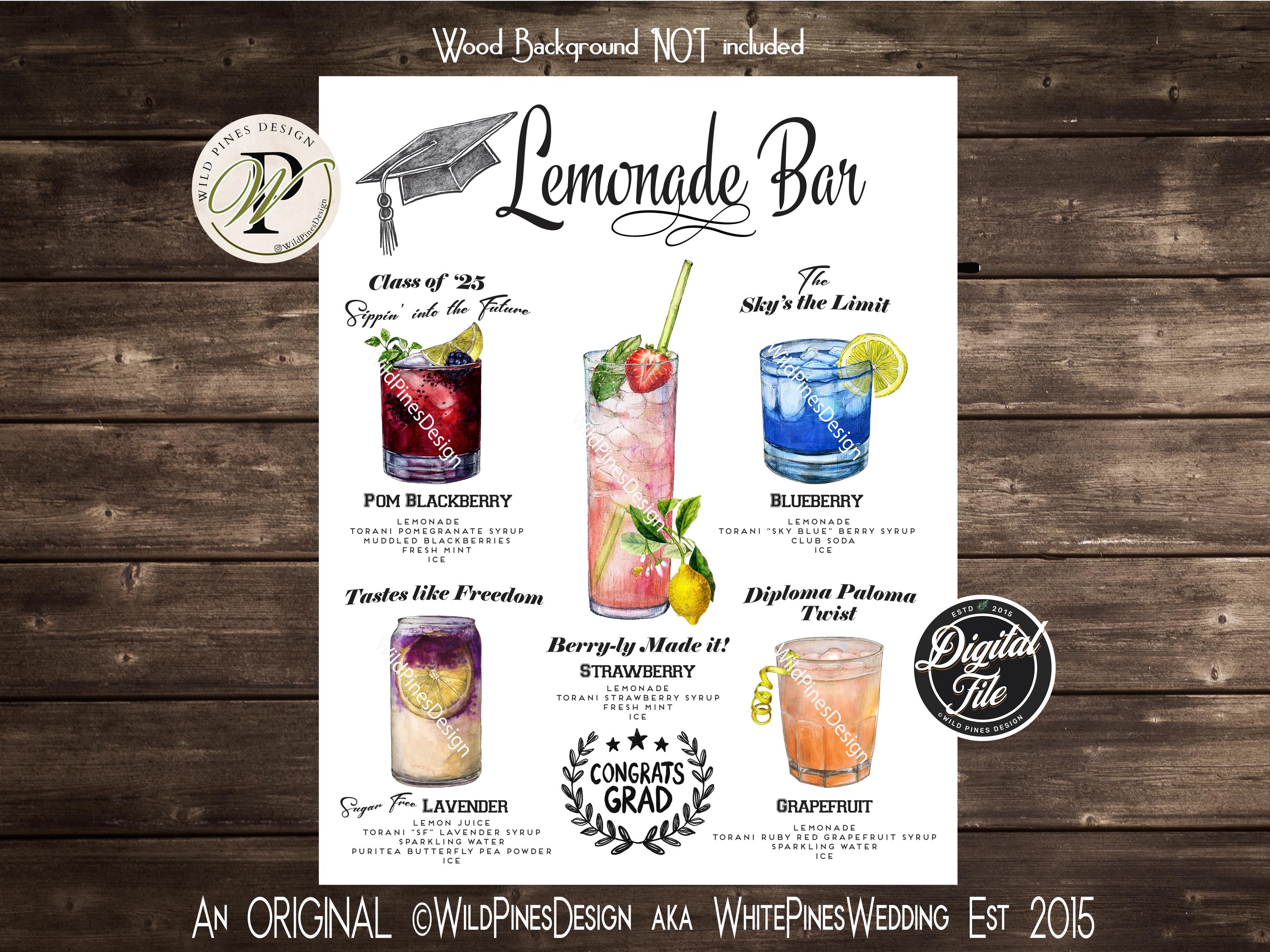 Graduation Lemonade Bar Sign, Graduation Party Decor, Lemonade Drink ...