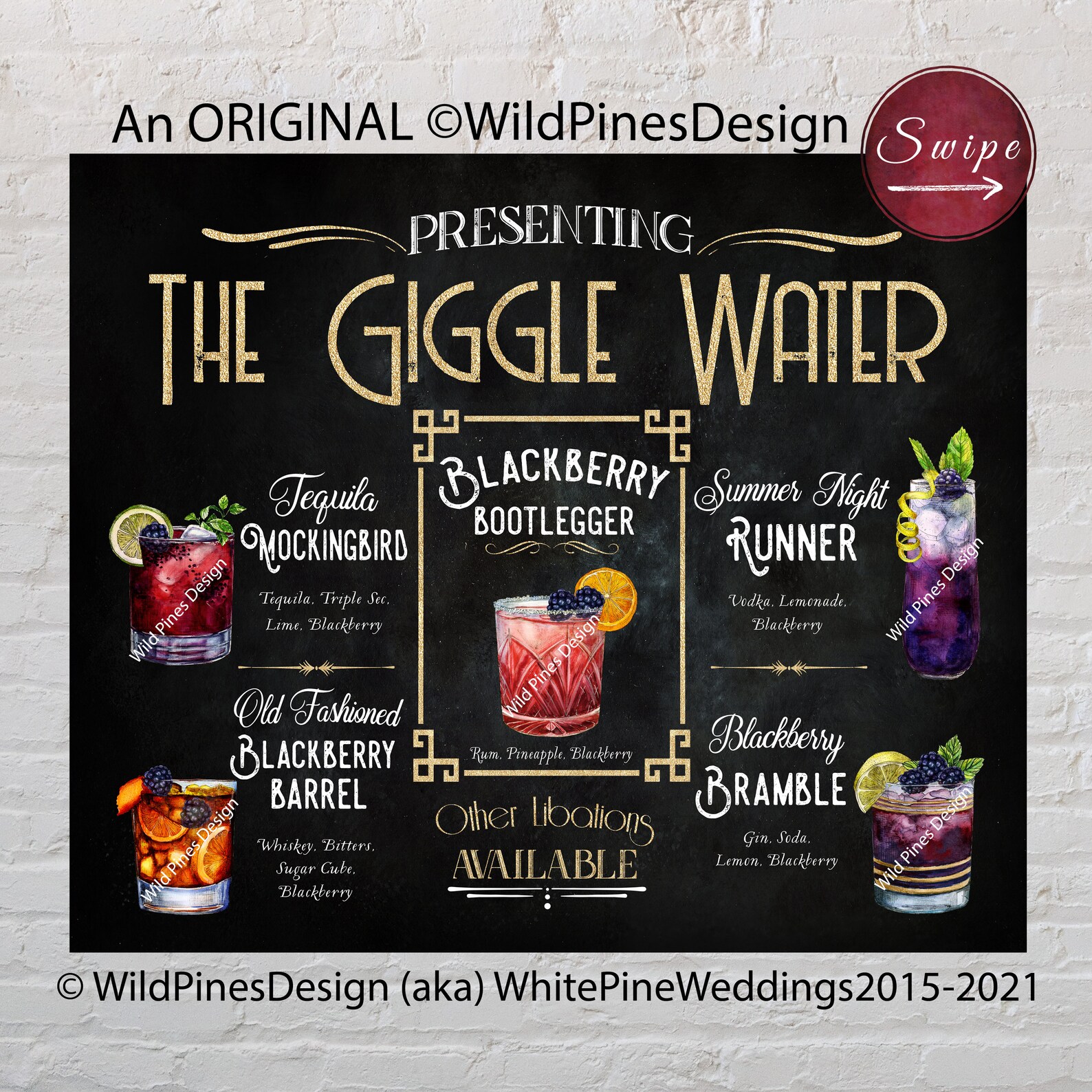 Art Deco Signature Cocktails Printable Sign Great Gatsby - Etsy