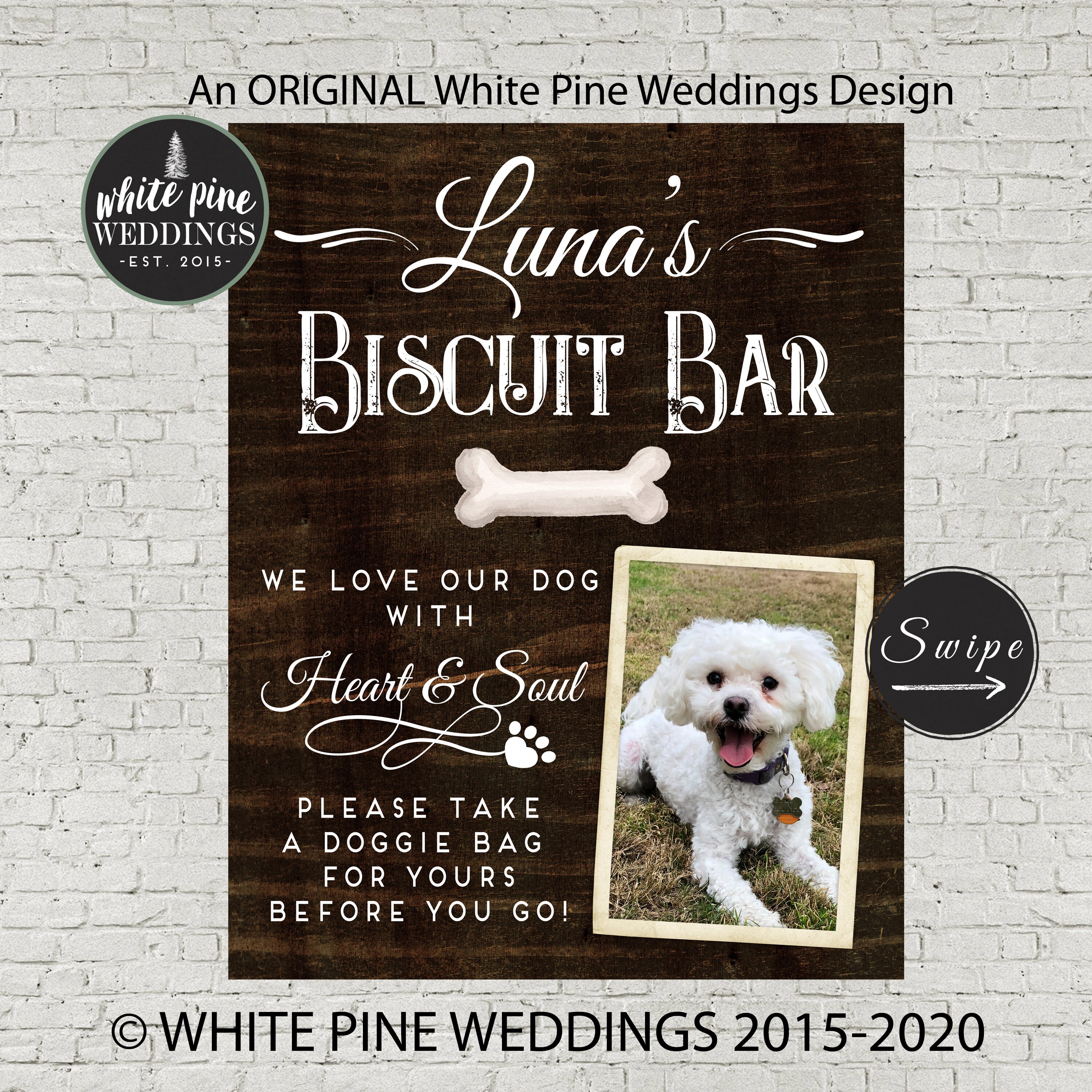 Dog Treat Sign Dog Favors sign Dog Biscuit Bar Sign Wedding | Etsy