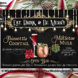 Christmas Signature Drink Sign Printable, Christmas Bar Menu, Winter ...