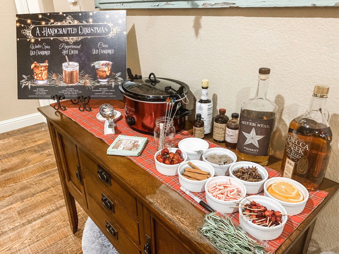 Old Fashioned Christmas Bar Sign Whiskey Bar Sign Christmas - Etsy