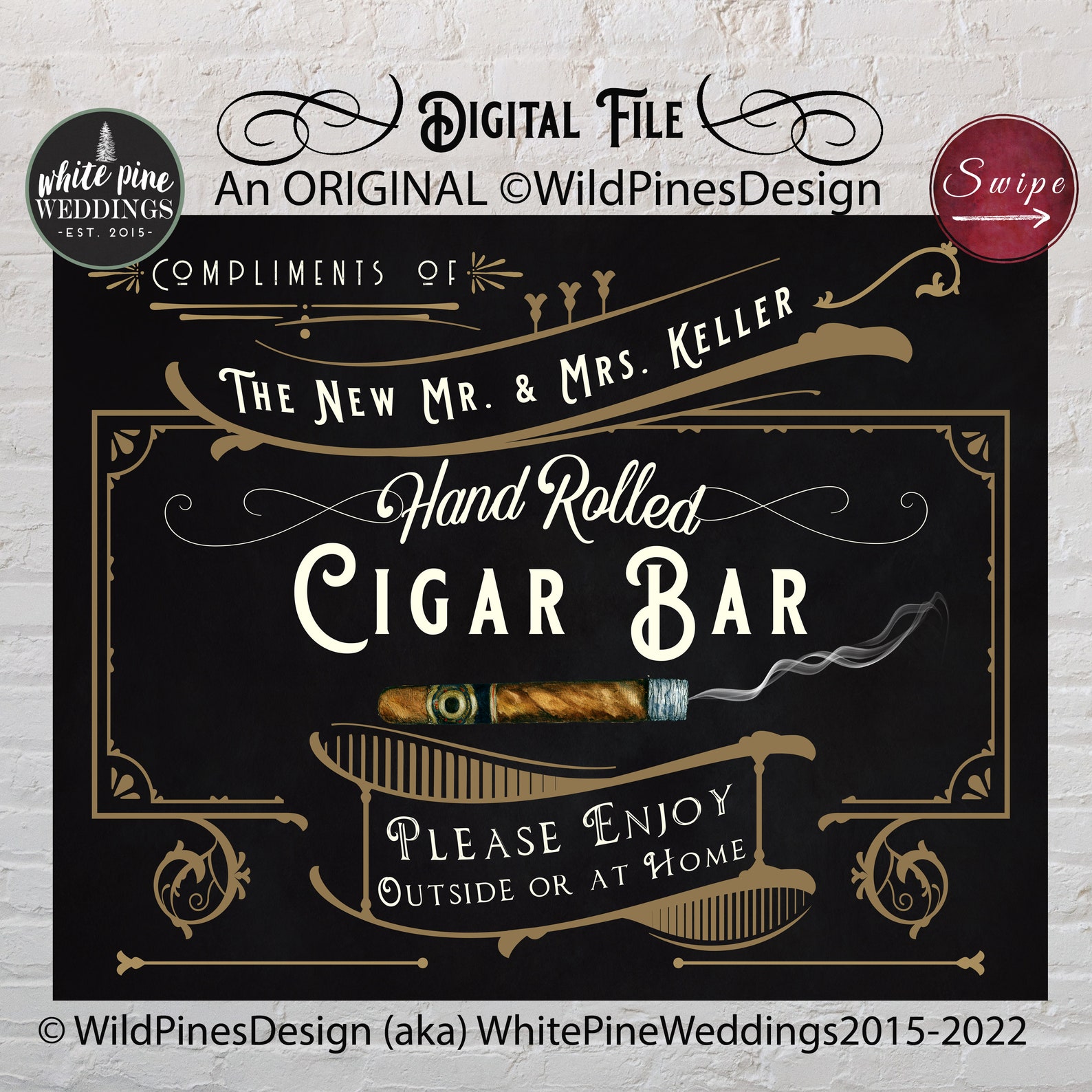 Cigar Bar Printable Sign Cigar and Whiskey Bar Art Deco - Etsy