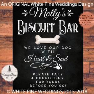 Dog Treats Sign Printable Dog Favors Sign Dog Biscuit Bar | Etsy