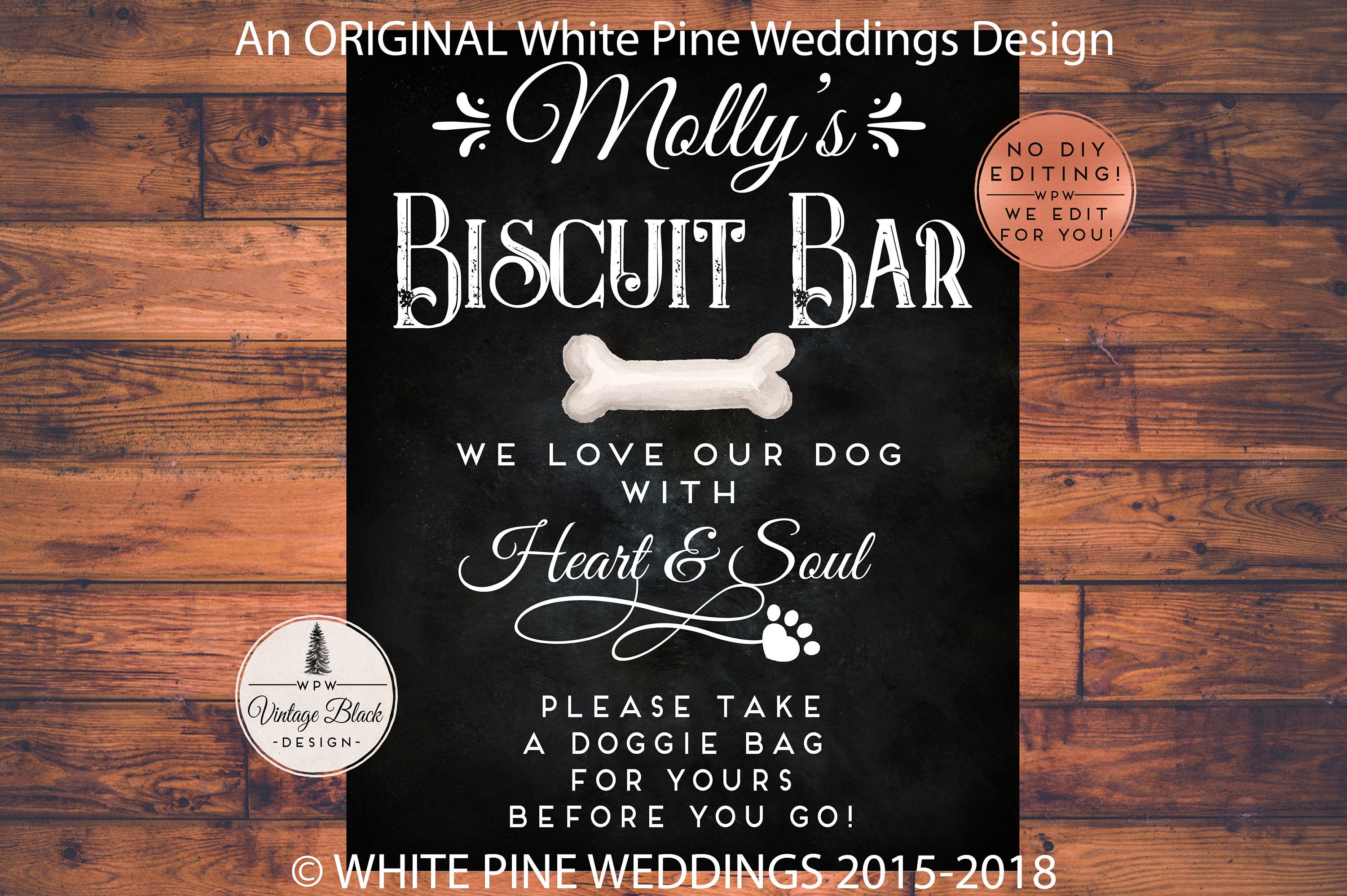 Dog Treats Sign Printable Dog Favors Sign Dog Biscuit Bar | Etsy