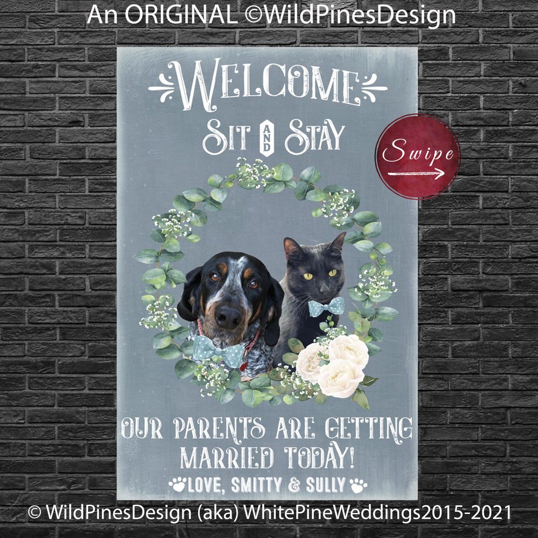 Pet Welcome Wedding Sign Printable, Wedding Welcome Sign, Pet Dog ...