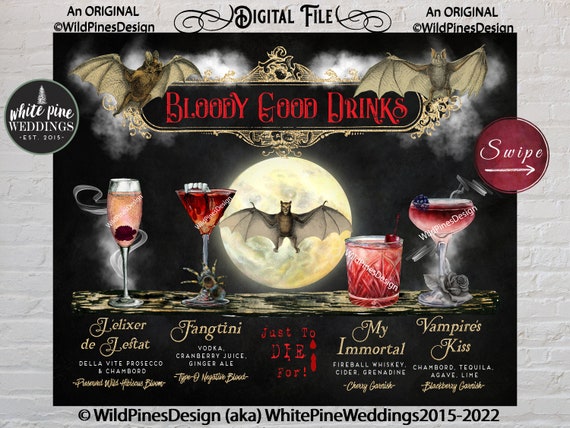 Halloween Drink Sign Printable Halloween Cocktail Drinks - Etsy