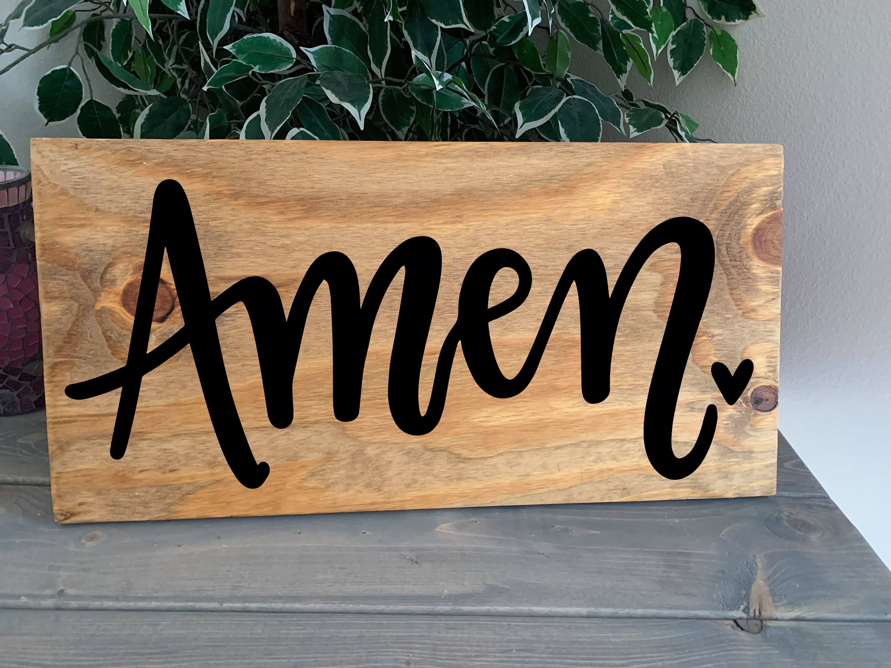 Amen. Hand painted wood sign. Farmhouse sign. 12x24. Faith. | Etsy