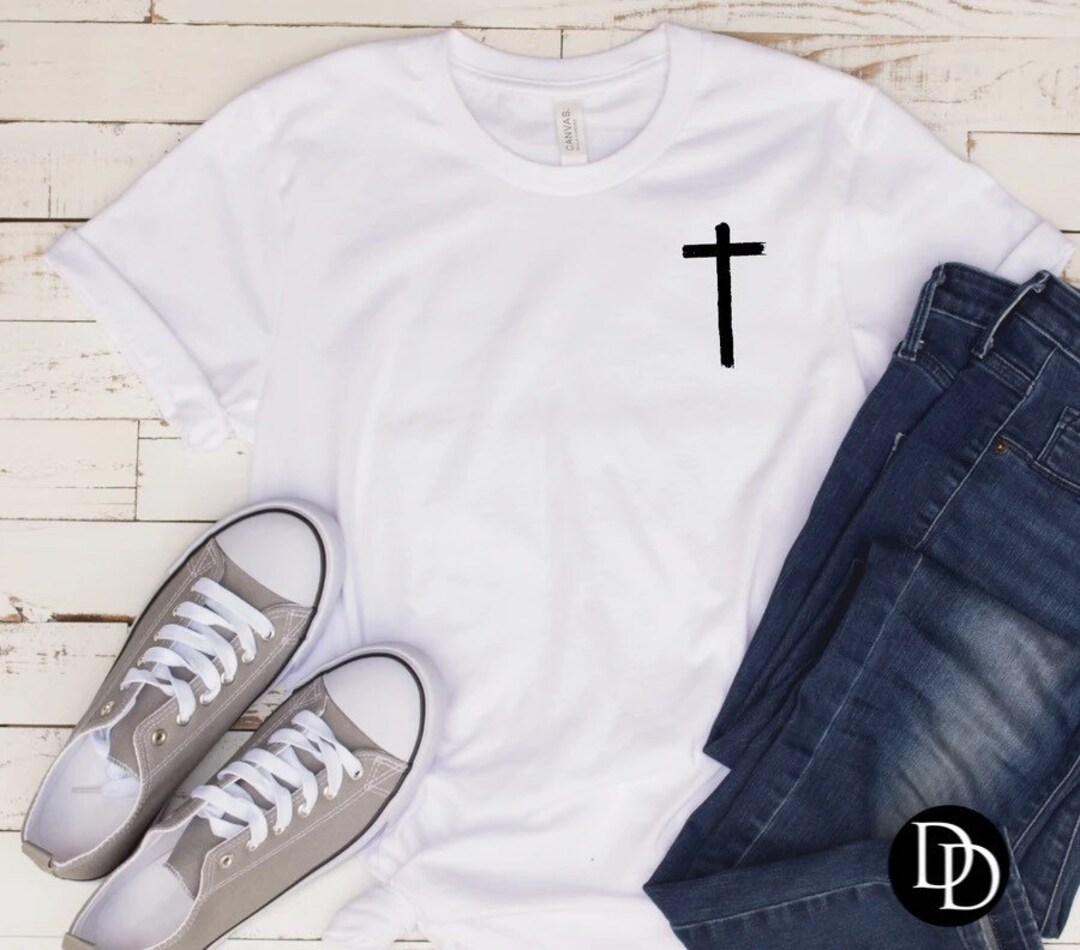 Cross Pocket Tee. Cross. Small Cross. Church Shirt. Bella Canvas Screen ...
