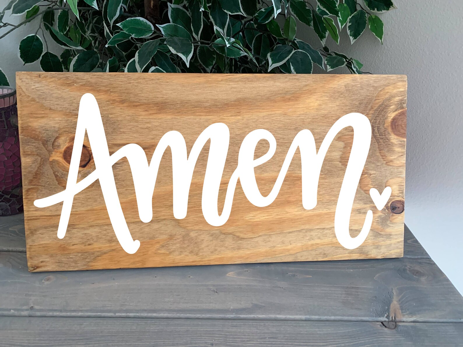 Amen. Hand painted wood sign. Farmhouse sign. 12x24. Faith. | Etsy