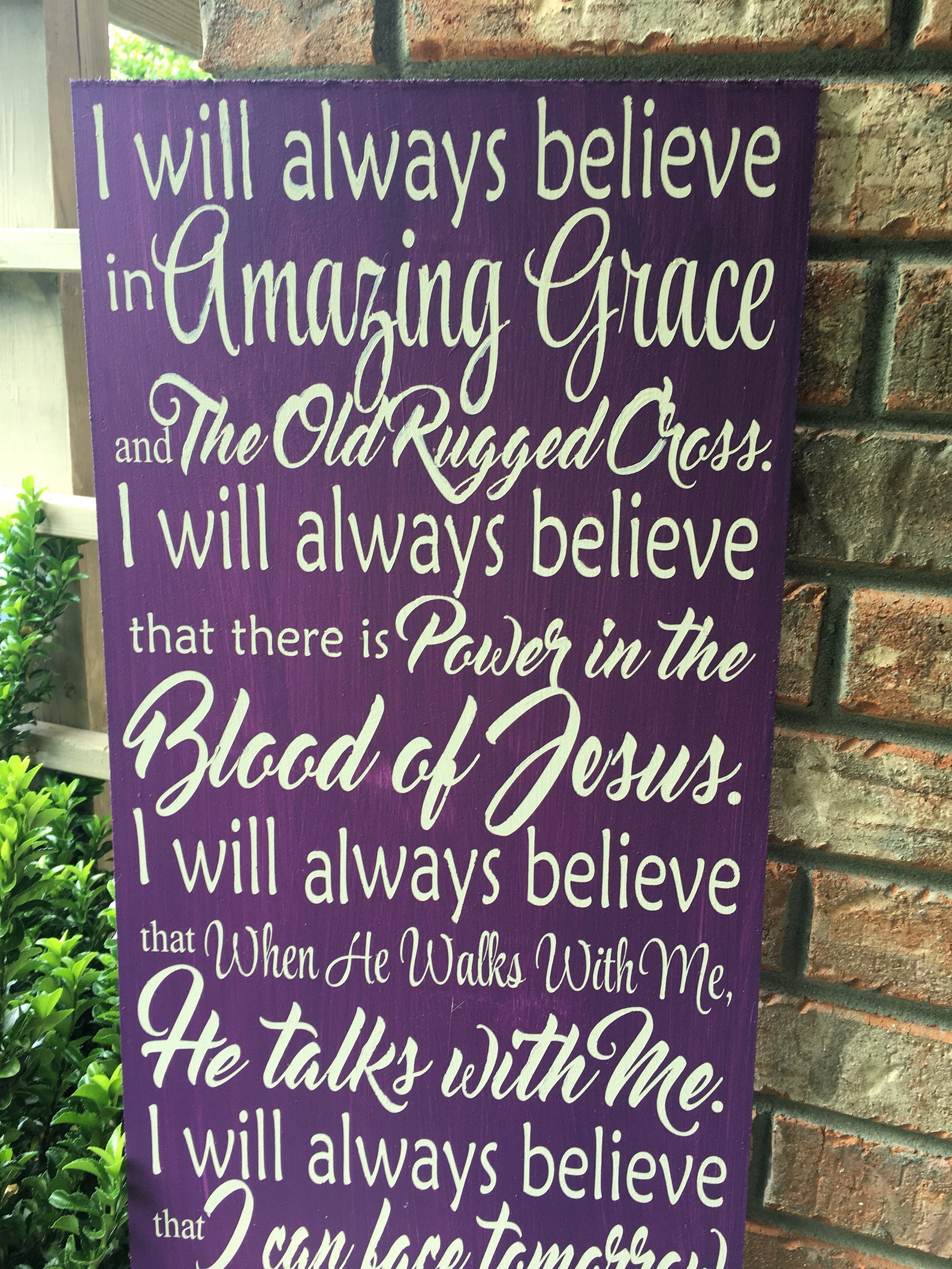 I will always believe in Amazing Grace 12x24 hand painted wood | Etsy