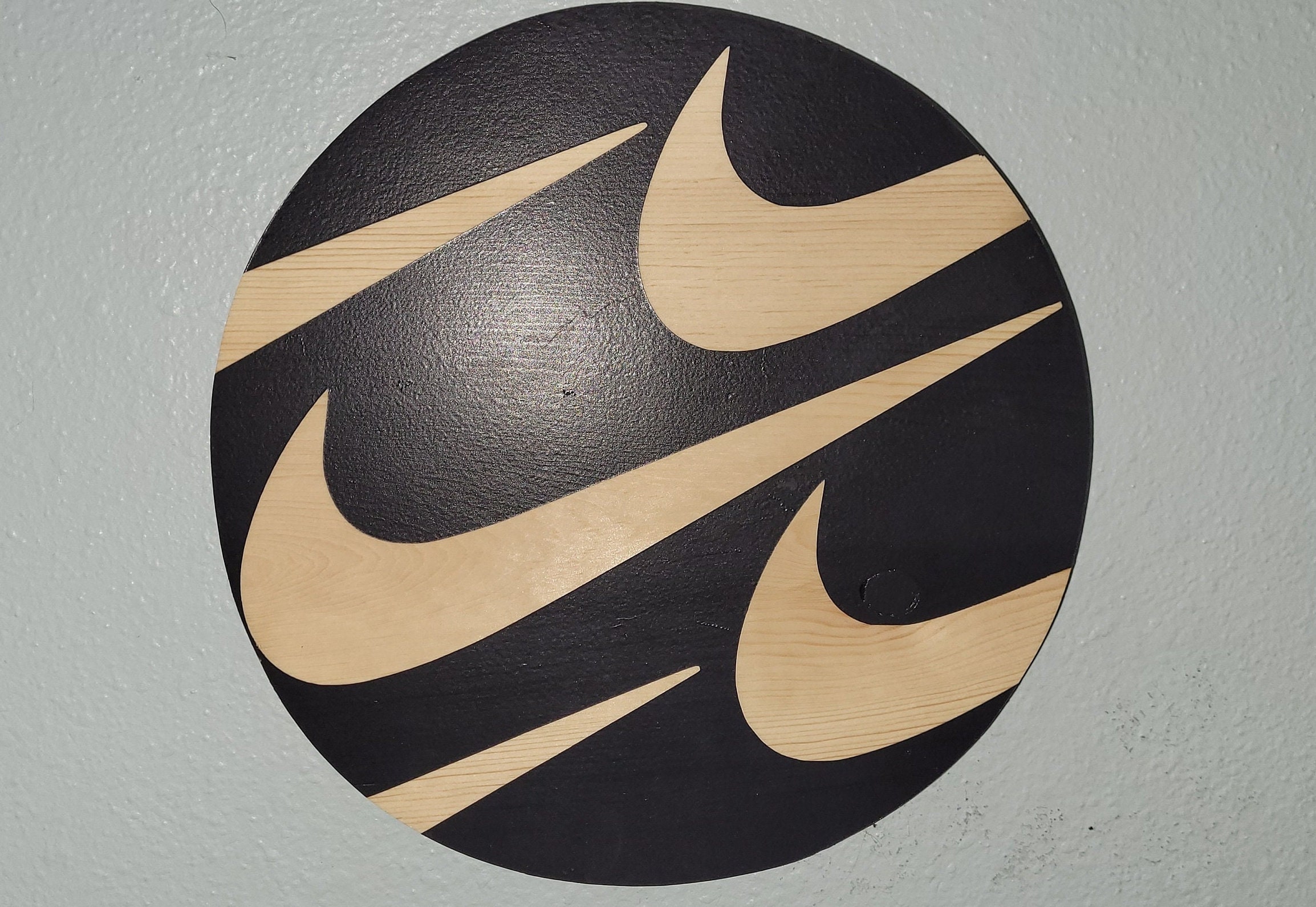 Nike Fan Art Multi-color LED Backlit Wooden Sign With Swoosh Pattern ...