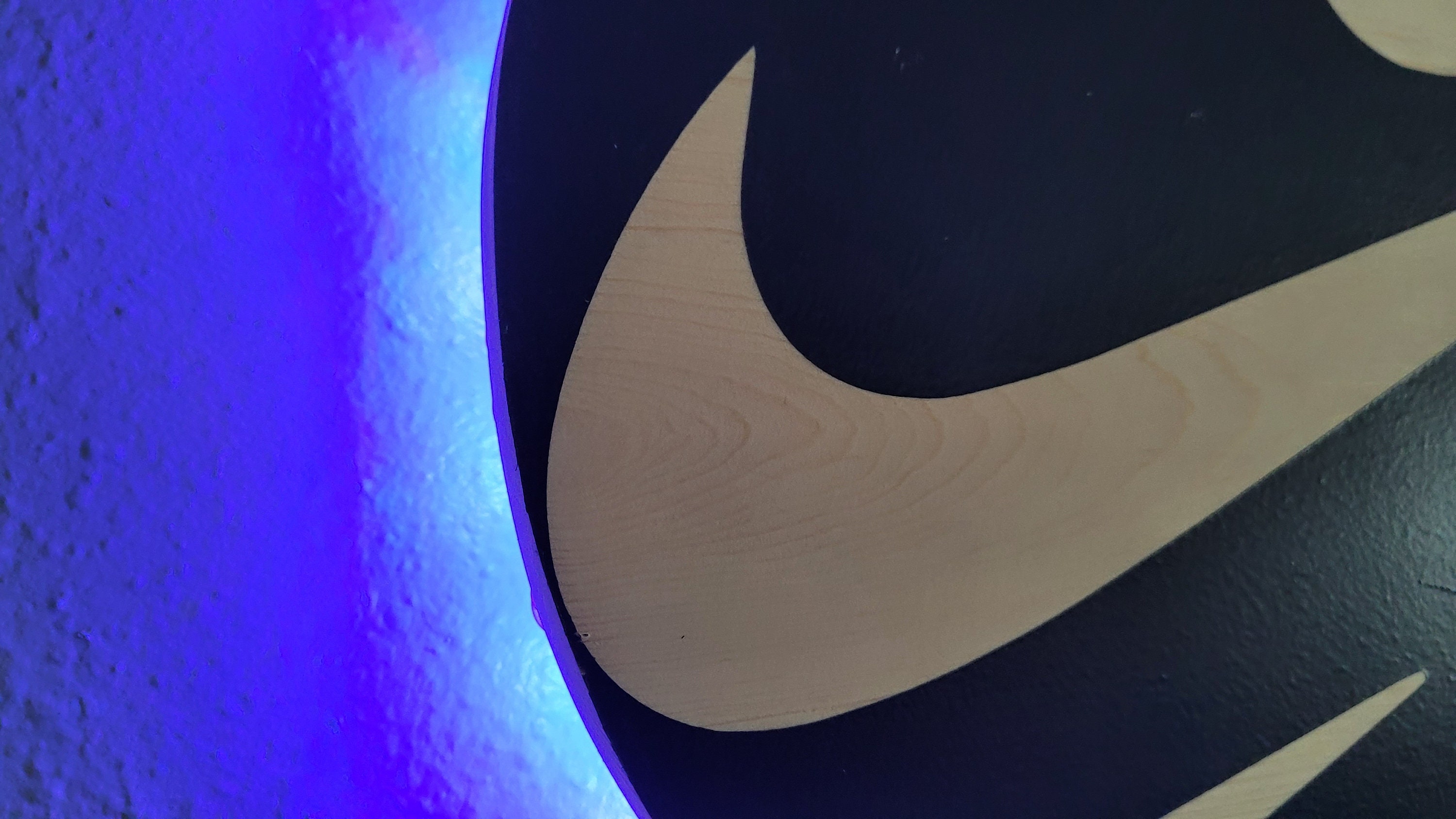 Nike Fan Art Multi-color LED Backlit Wooden Sign With Swoosh Pattern ...