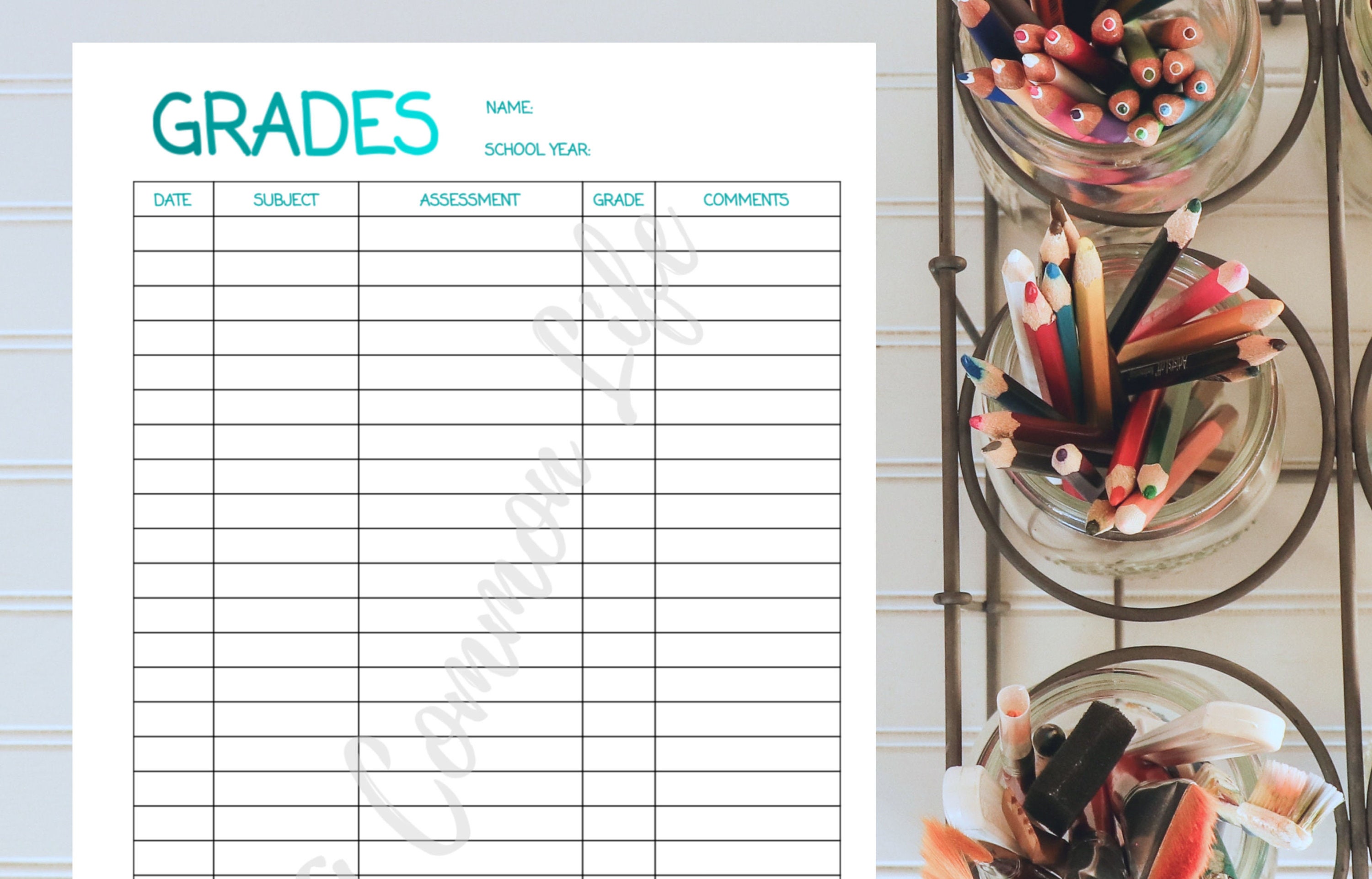 Grade Sheet || Homeschool, Record Keeping, Grade Keeping - Etsy