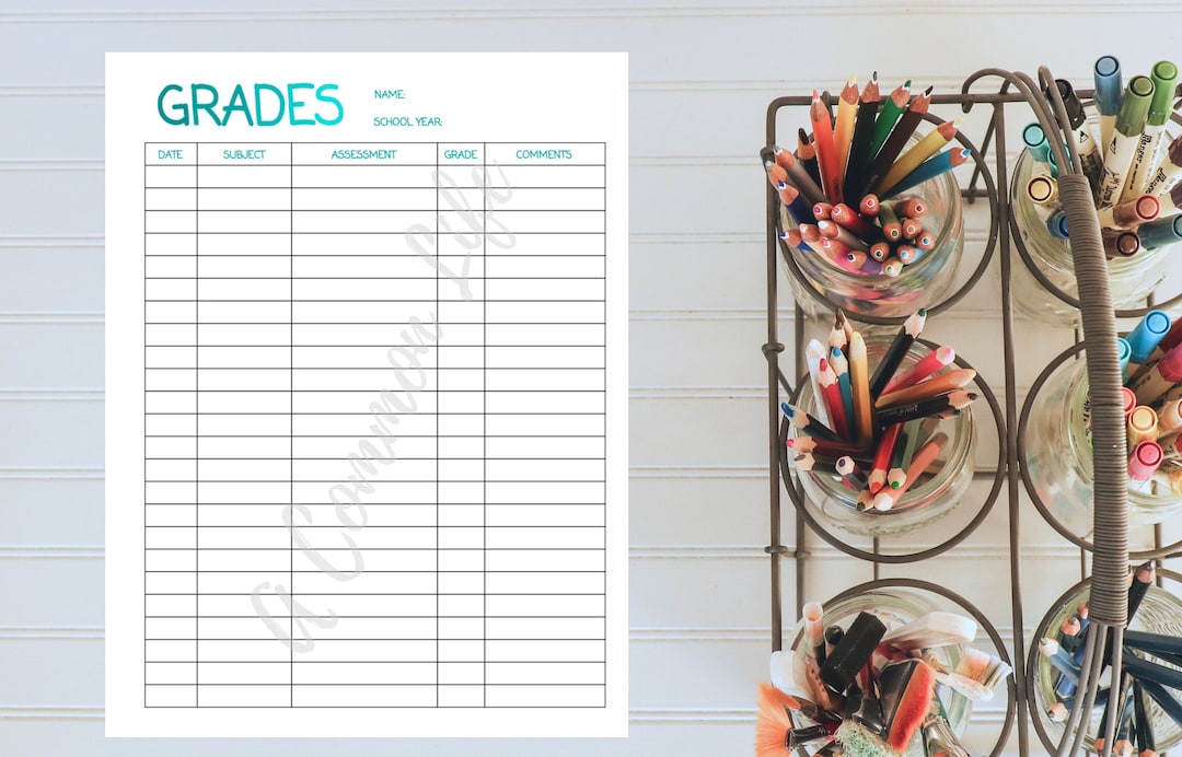 Grade Sheet || Homeschool, Record Keeping, Grade Keeping - Etsy