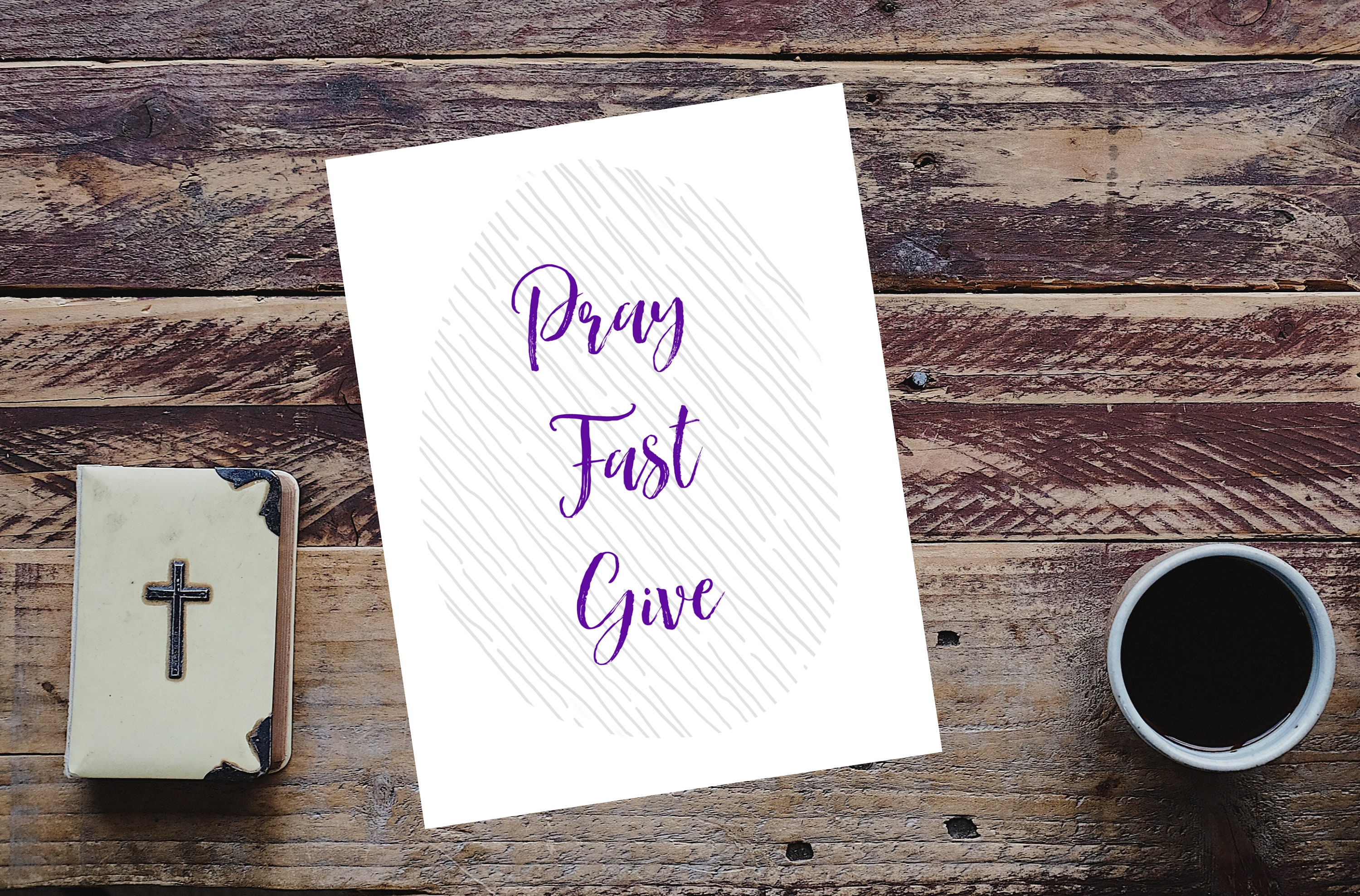 Pray Fast Give Lent Sign || Sign for Lent || Christian Printable - Etsy