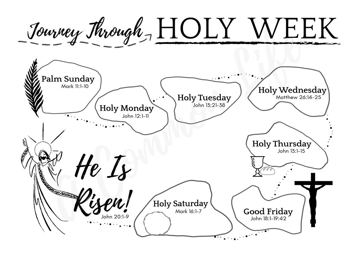 Journey Through Holy Week PRINTABLE - Etsy