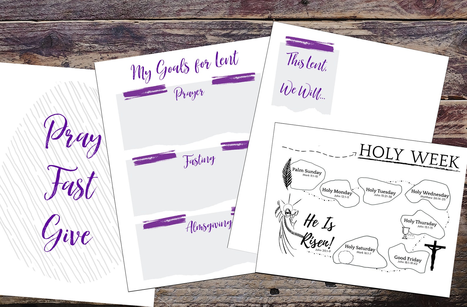 Journey Through Lent and Holy Week Mini Pack || Printables || Christian ...